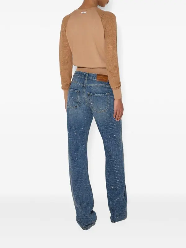 Elisabetta Franchi Embellished Palazzo Jeans