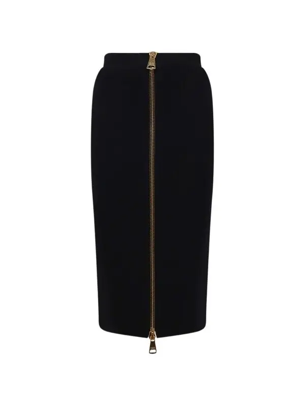 Elisabetta Franchi Zipped Midi Skirt - Black