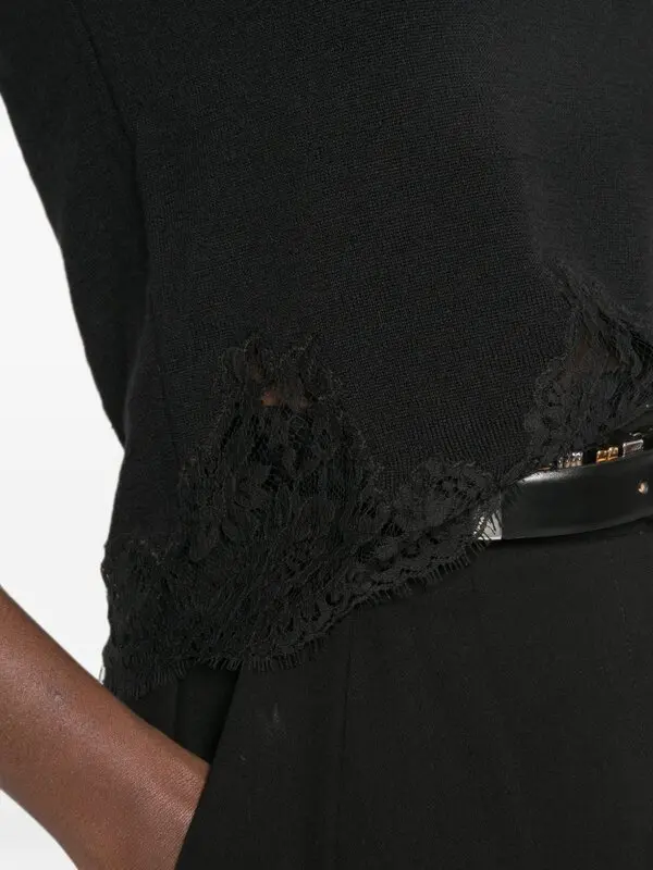 Ermanno Scervino Lace-detail Wool Sweater