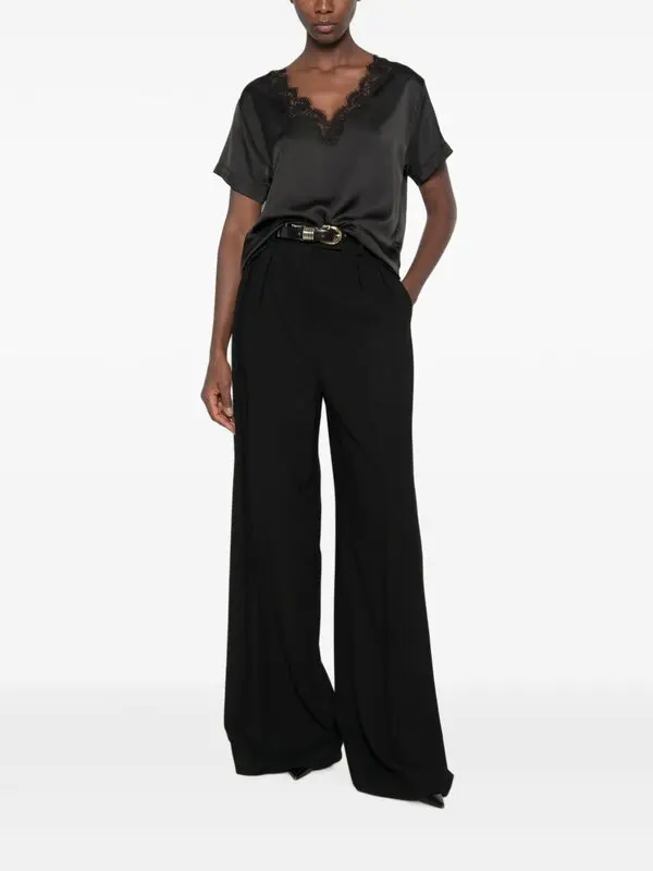 Ermanno Scervino Lace-detail V-neck T-shirt