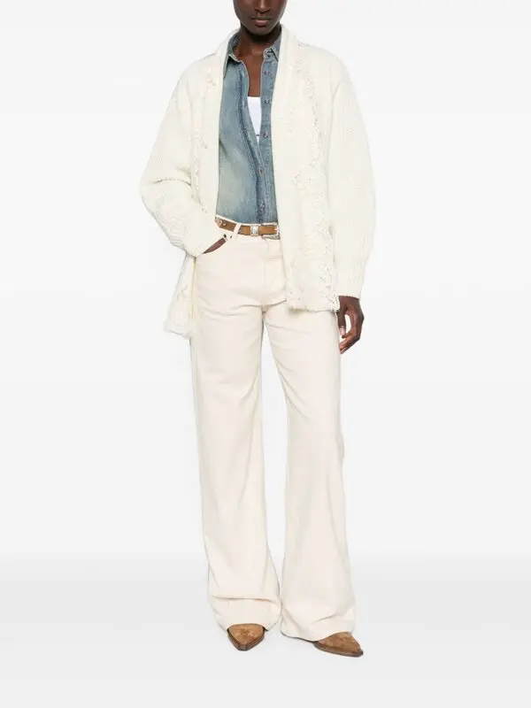 Ermanno Scervino Lace-trim Cotton Cardigan - White