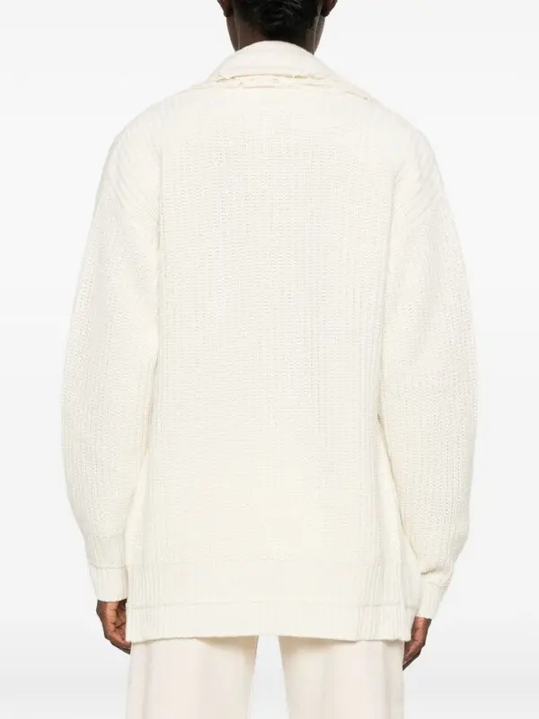 Ermanno Scervino Lace-trim Cotton Cardigan - White