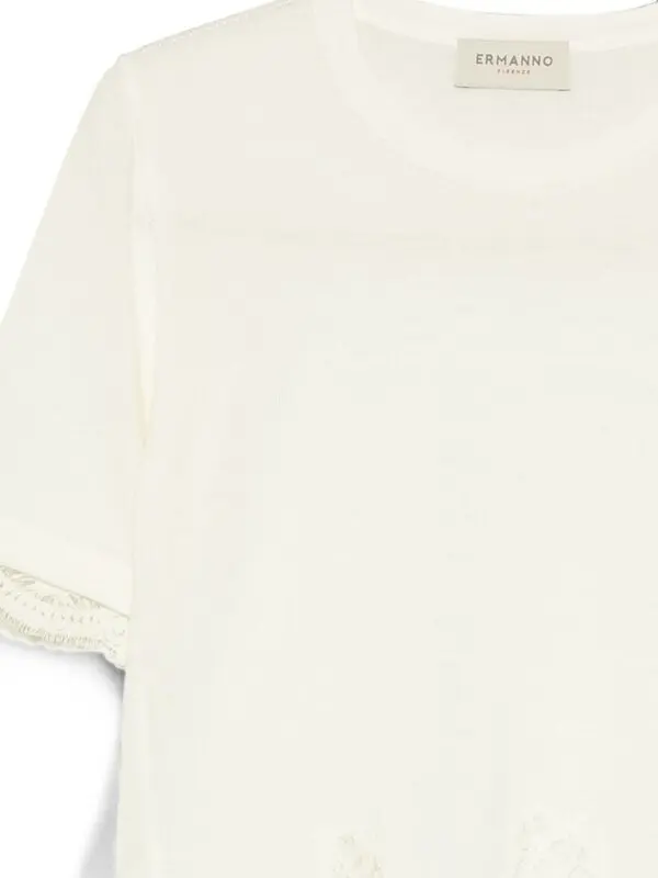 Ermanno Scervino Lace-detail Wool Sweater