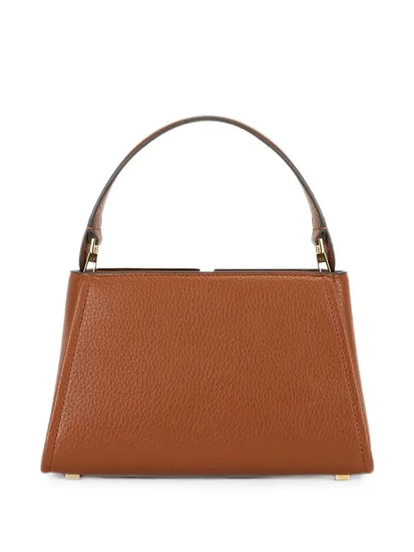 Elisabetta Franchi Faux Leather Handbag With Gold Tone Clasp - Brown