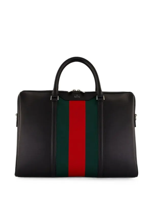 Gucci Mega Web Trademark Briefcase - Black