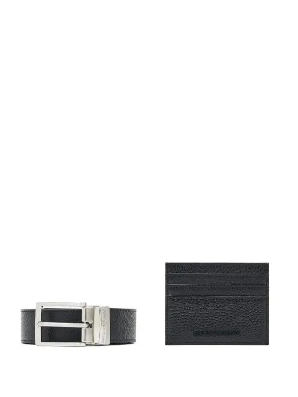 Emporio Armani Leather Card Case And Belt Set