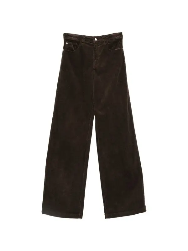 Emporio Armani Wide Leg Corduroy Trousers - Green