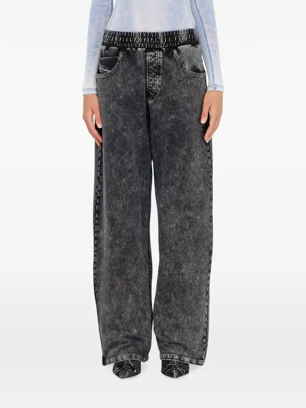 DIESEL® Wide Leg Denim Jeans - Grey