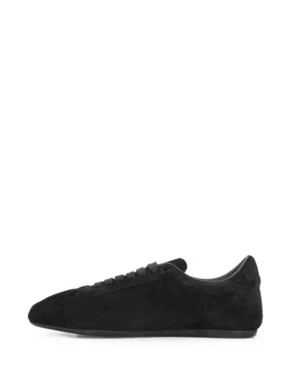 Dolce & Gabbana Ballet Suede Sneakers With Gold-tone Dg Logo Plaque