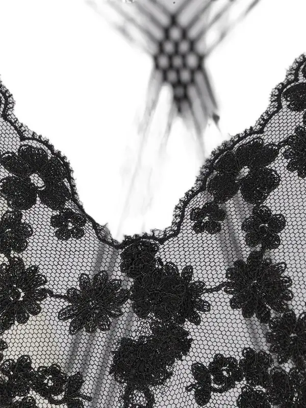 Fendi Lace-detail Silk Long Dress - Black