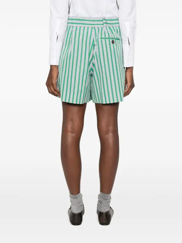 Loewe Striped Cotton Pleated Shorts