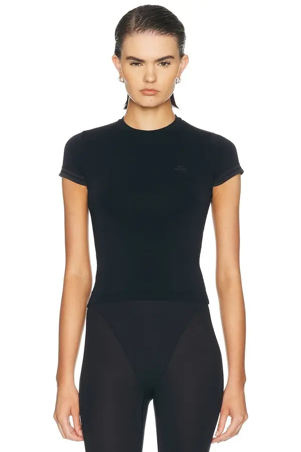 NIKESKIMS Stretch Knit Crop Crewneck Tee - Obsidian