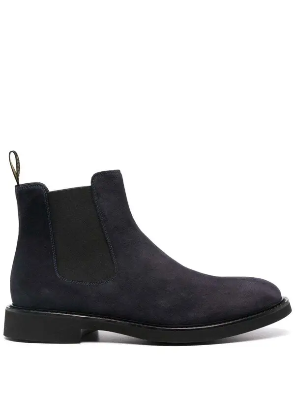 DOUCAL'S Almond Toe Slip-on Ankle Boots