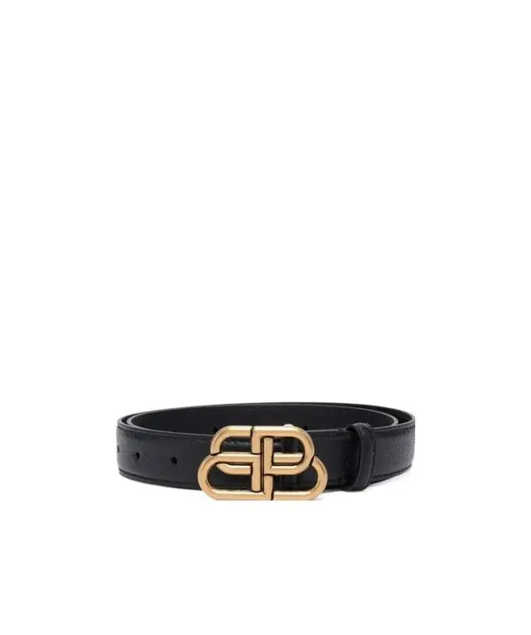 Balenciaga Bb Thin Belt - Black