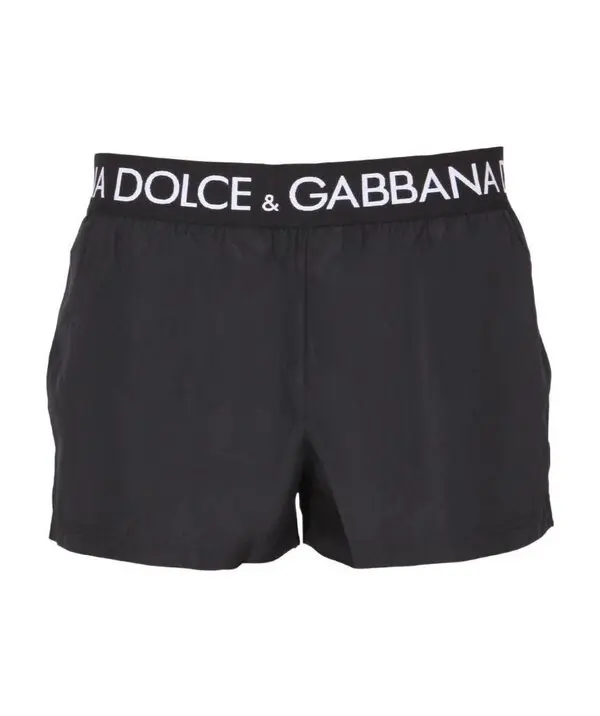 Dolce & Gabbana Logo Waistband Swim Shorts