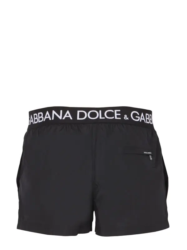 Dolce & Gabbana Logo Waistband Swim Shorts