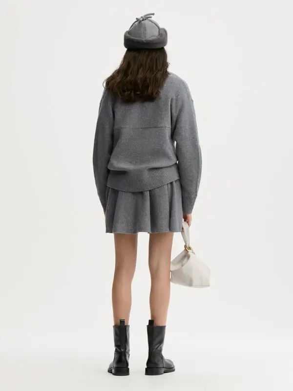 BY MALENE BIRGER Sherry Wool A-line Mini Skirt - Grey Melange