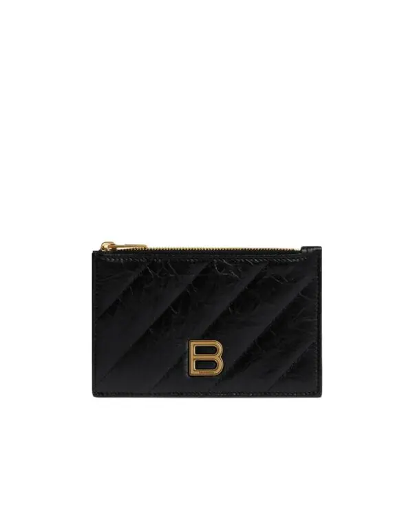 Balenciaga Crush Long Coin And Card Holder - Black