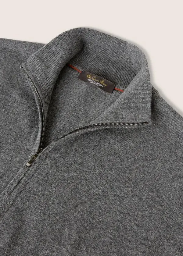Loro Piana Zipper Cashmere Sweater - Gray