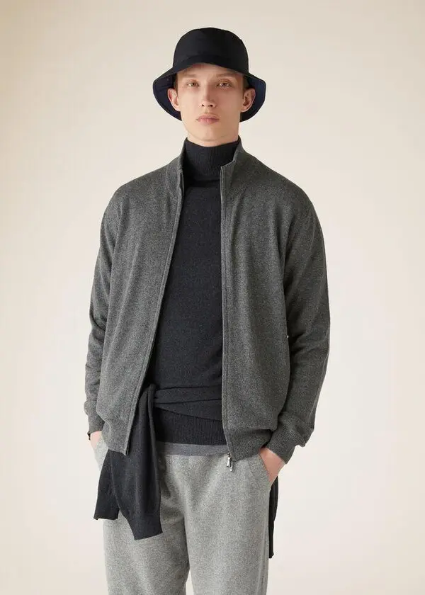 Loro Piana Zipper Cashmere Sweater - Gray