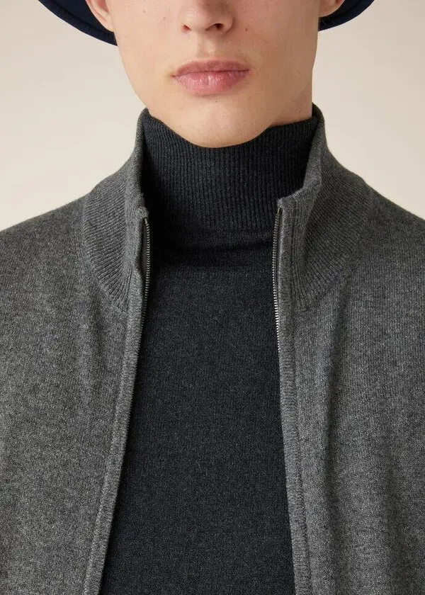 Loro Piana Zipper Cashmere Sweater - Gray