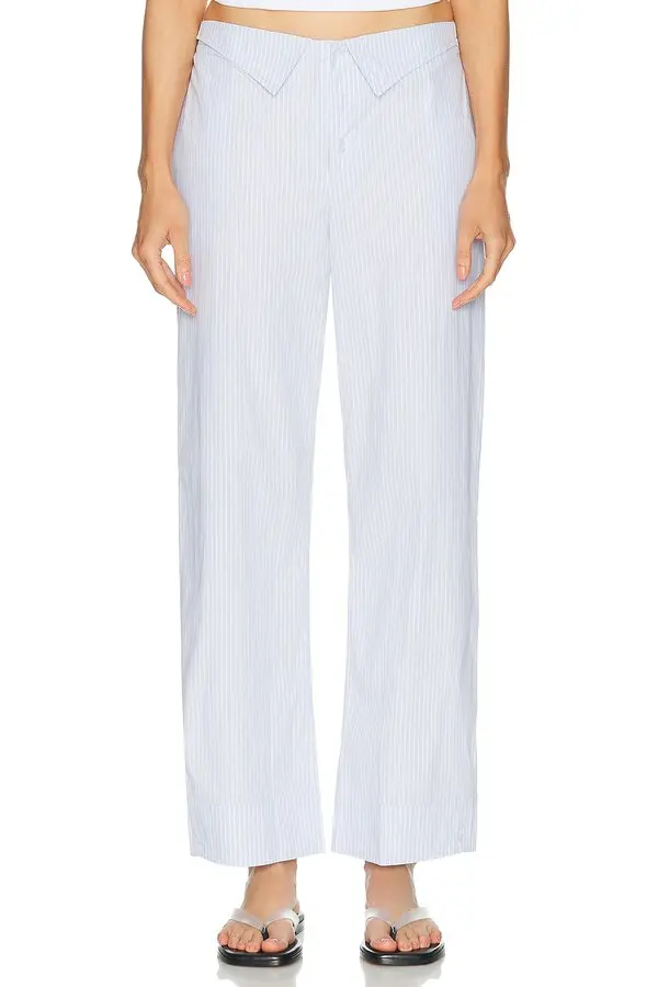 DEIJI STUDIOS Collar Point Pant In Baby Blue