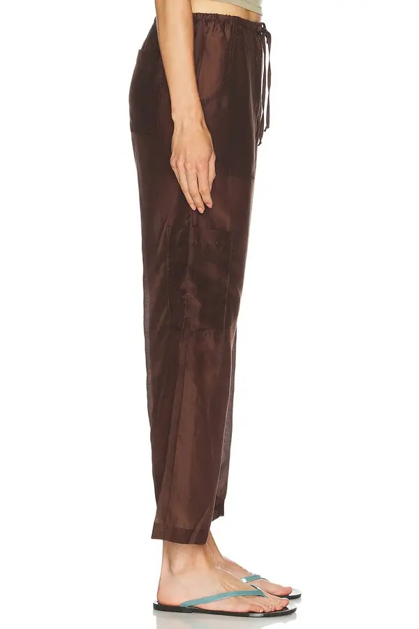 Donni. Silk Cotton Sheer Cargo Pant