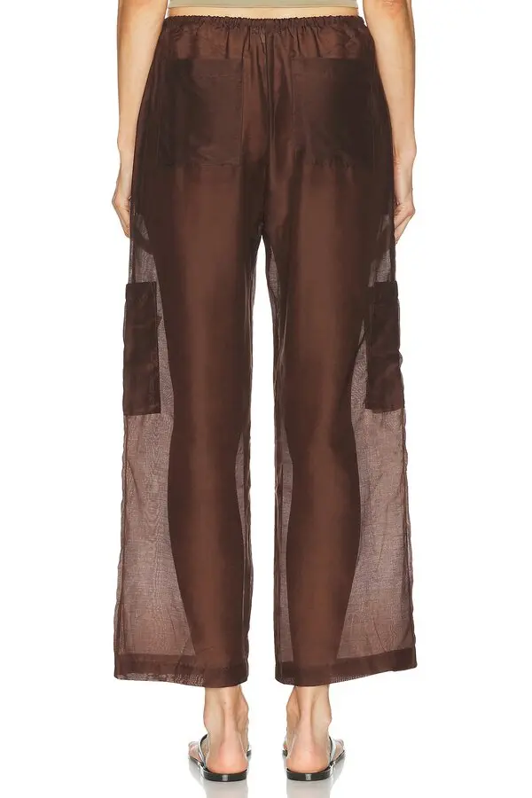 Donni. Silk Cotton Sheer Cargo Pant