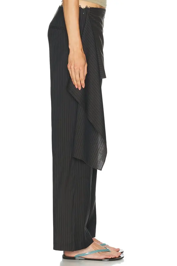 DEIJI STUDIOS Pure Wool Zip Pant & Skirt Set In Charcoal
