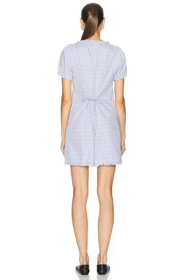 DEIJI STUDIOS Buttoned Mini Dress In Baby Blue