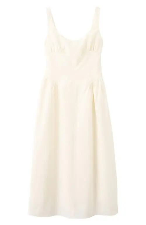 Mango Ruched Bust Drop Waist A-line Midi Dress