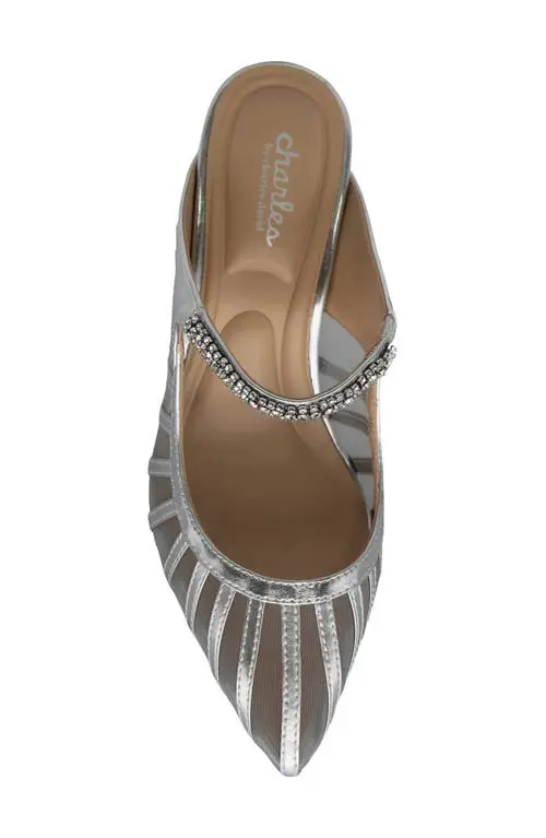 Charles By Charles David Mesh Mule With Crystal Embellished Strap