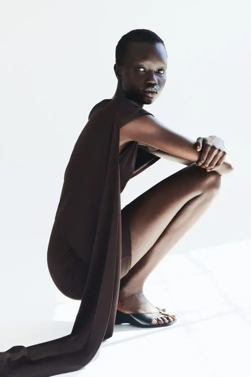 H&M Cape-detail Draped Dress