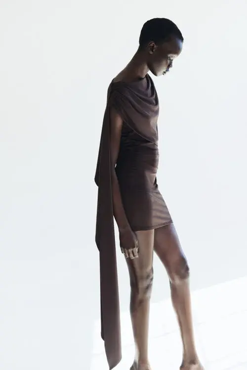 H&M Cape-detail Draped Dress