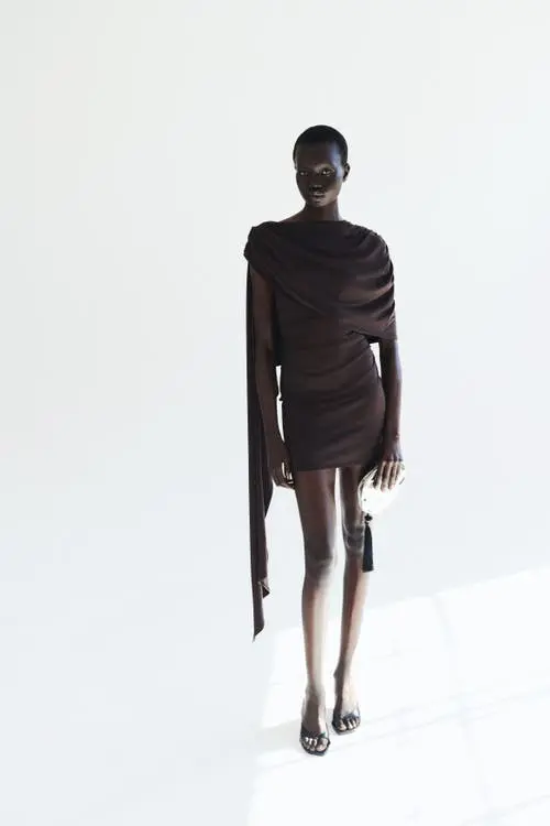 H&M Cape-detail Draped Dress