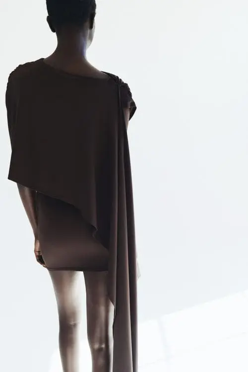 H&M Cape-detail Draped Dress