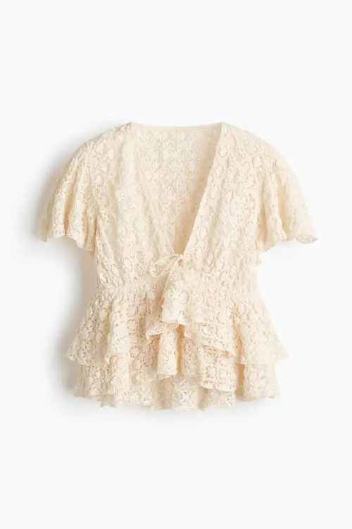 H&M Lace Peplum Top
