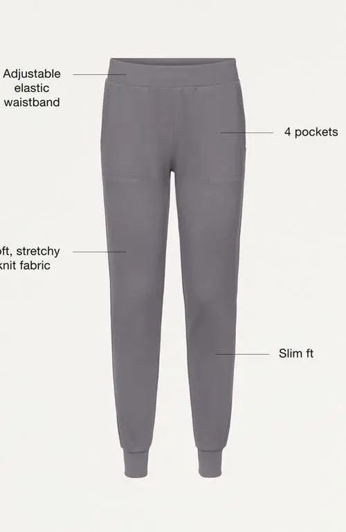 JAANUU Ultrasoft Essential Comfort 6-pocket Scrub Set - Gray