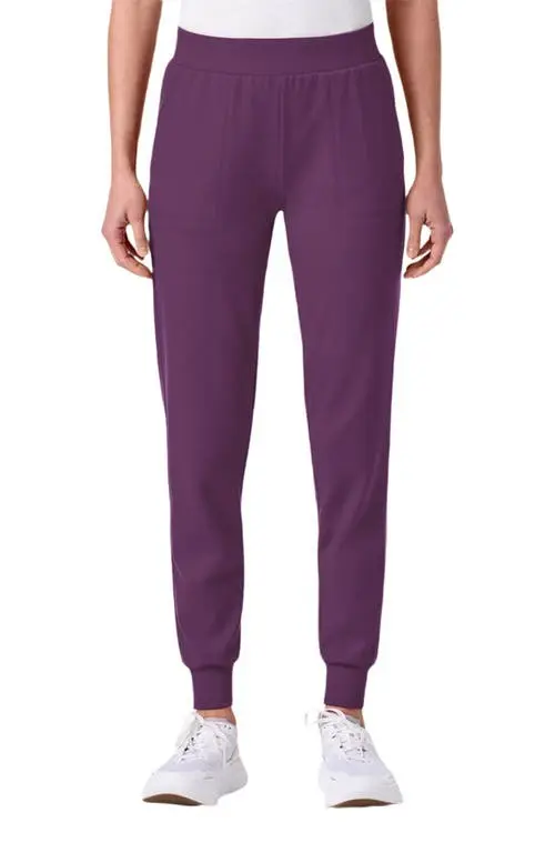 JAANUU Ultrasoft Essential Comfort 6-pocket Scrub Set - Plum