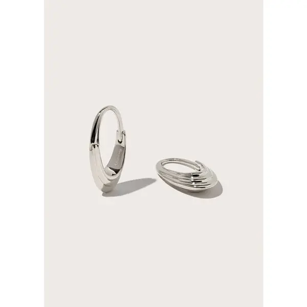 OTIUMBERG Roscida Ridged Hoop Earrings - Silver