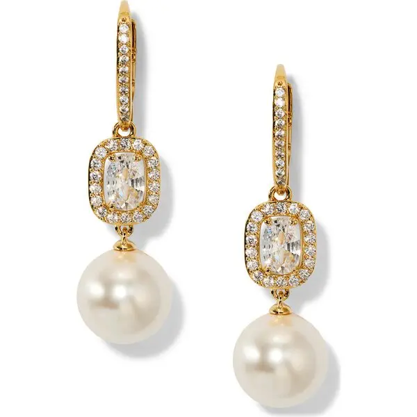 Nadri Undersea Imitation Pearl Leverback Drop Earrings