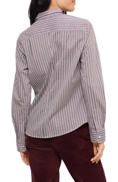 Karen Kane Striped Cotton Blend Shirt