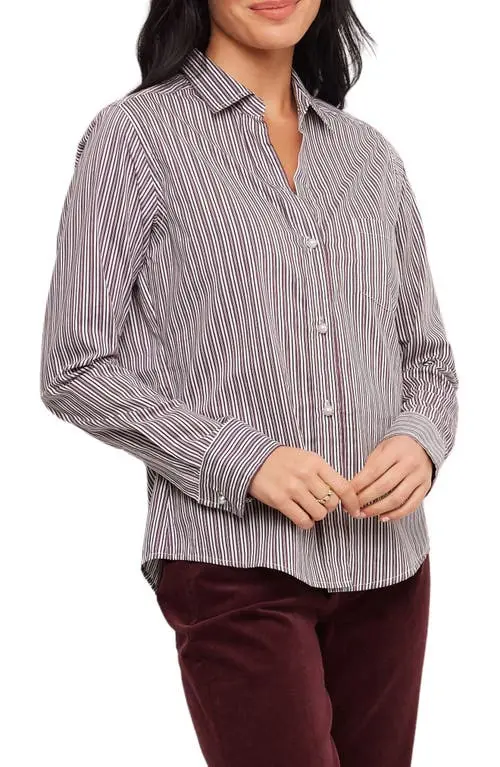 Karen Kane Striped Cotton Blend Shirt