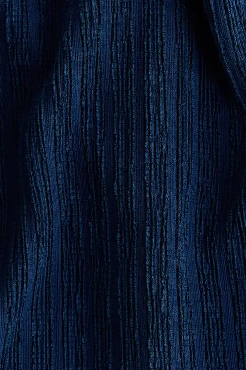 H&M Halterneck Textured Jumpsuit With Wide Legs - Dark Blue