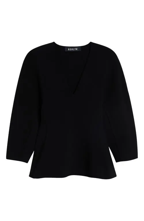 ASHLYN William V-neck Knit Blouse