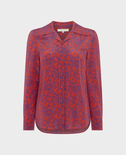 REALLY WILD CLOTHING Arabella Silk Collar Blouse In Liberty Print