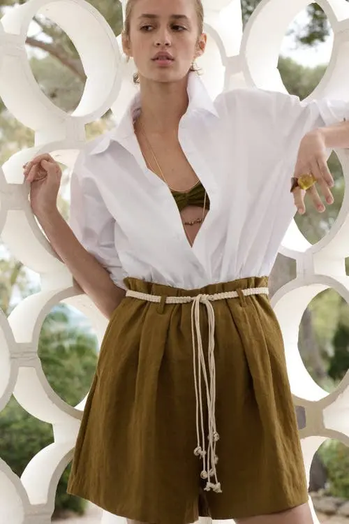 H&M Tie-belt Paper Bag Shorts