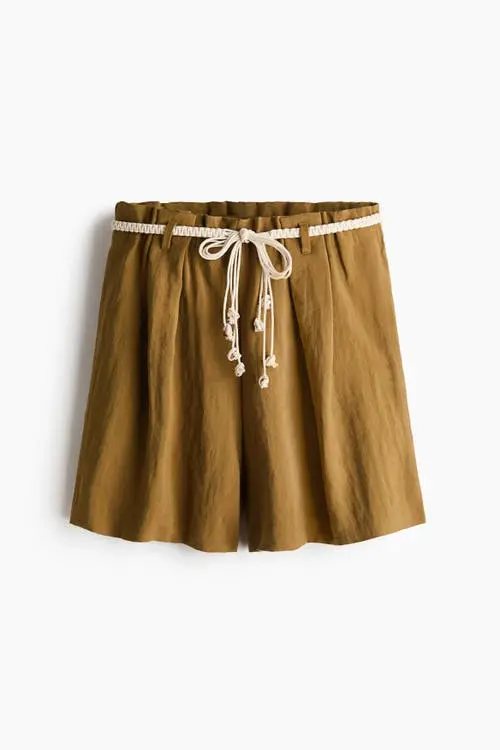 H&M Tie-belt Paper Bag Shorts