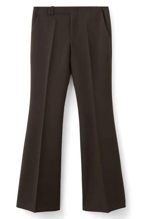 Mango Mid Rise Flare Pants With Pressed Creases