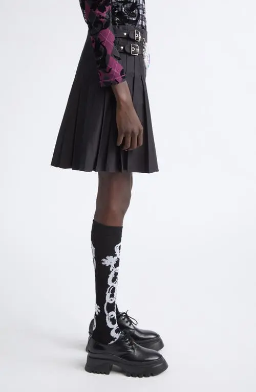 CHOPOVA LOWENA Cotton Kilt With Pearl And Cameo Embellishment
